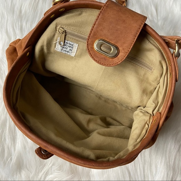 Bags | Vintage Genuine Leather Crossbody Turn Lock Bag | Poshmark